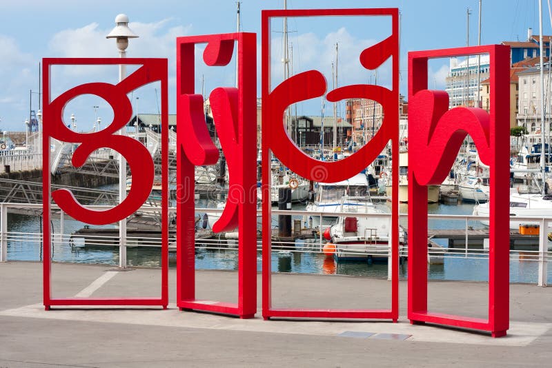 Gijon editorial photo. Image of building, mast, town - 78079006