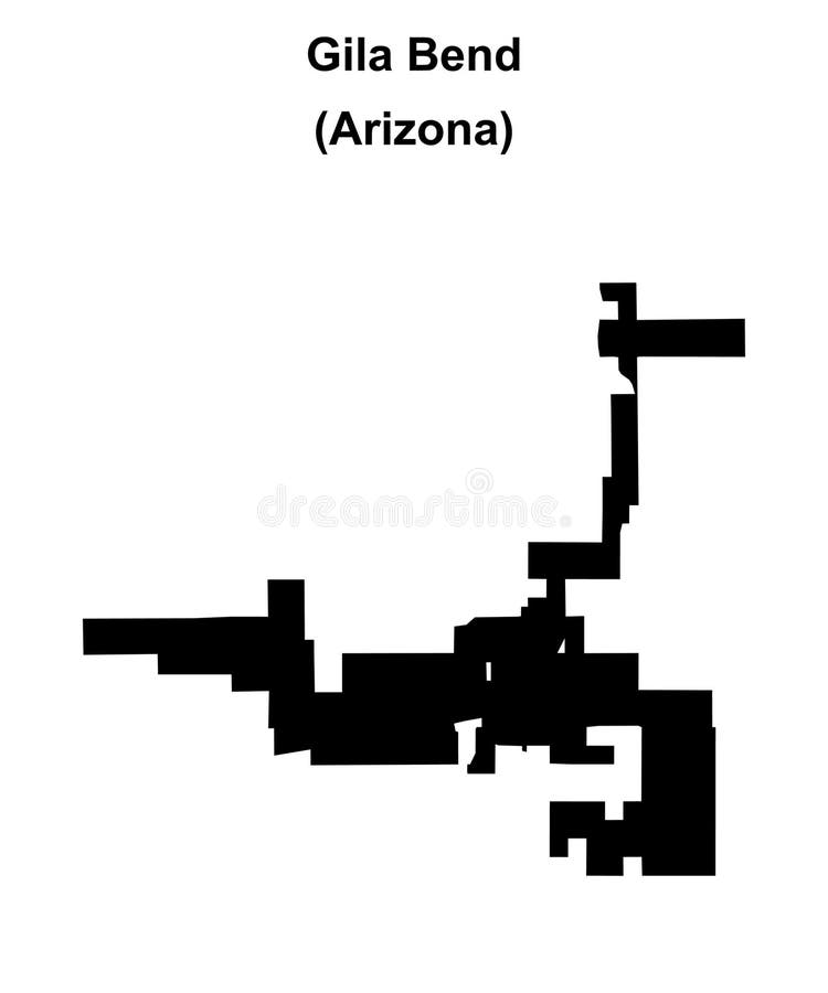 Gila Bend outline map stock vector. Illustration of arizona - 385909567