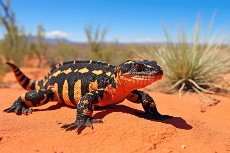 A Gila Monster Lizard Roaming the Desert Stock Image - Image of ...