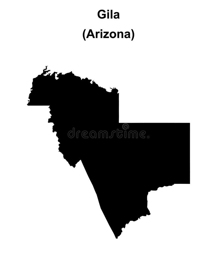 Gila outline map stock vector. Illustration of county - 357883887