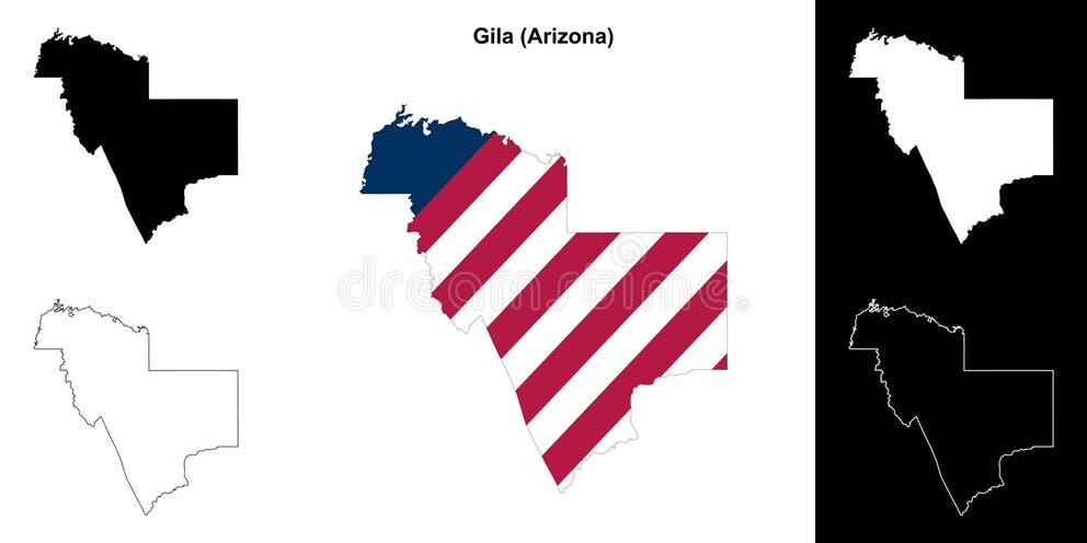 Gila outline map stock vector. Illustration of arizona - 323810201