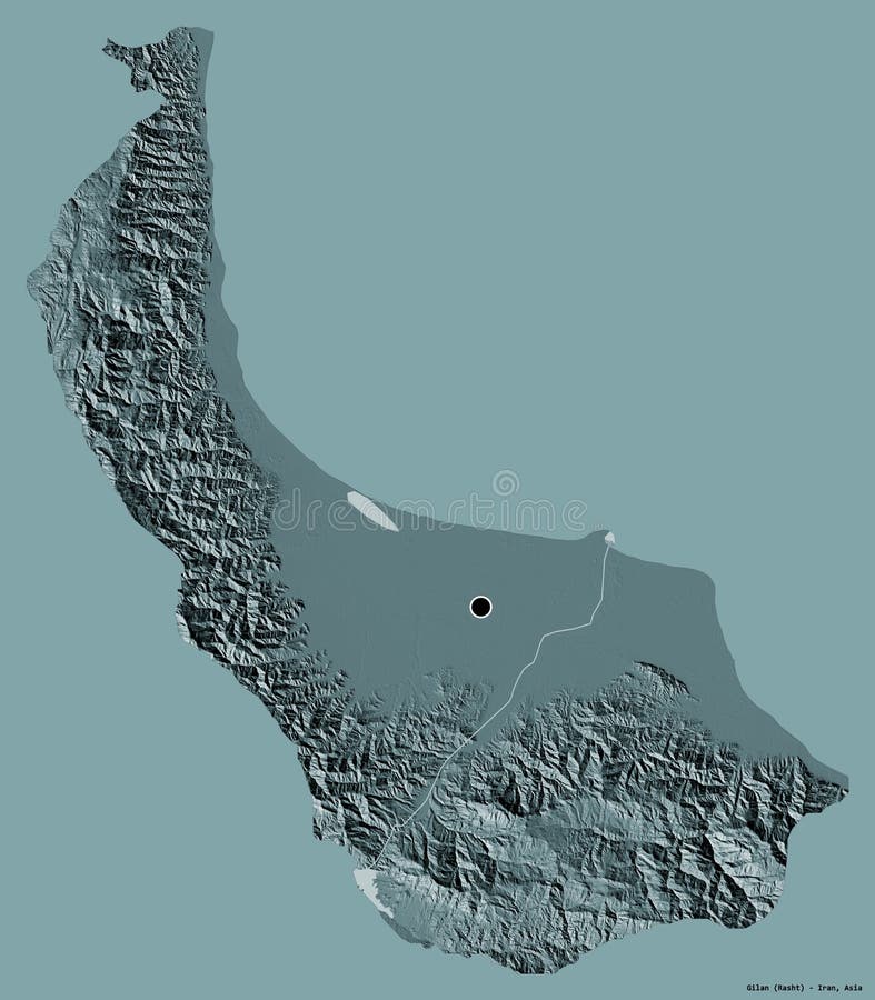 Gilan, Province of Iran, on Solid. Administrative Stock Illustration ...
