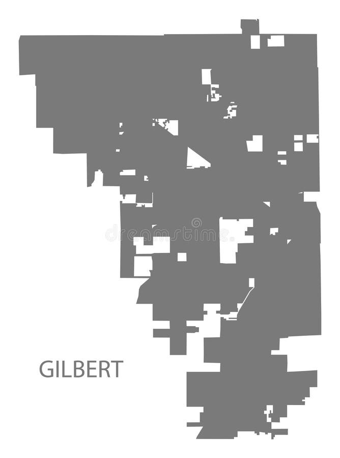 Gilbert Arizona City Map Grey Illustration Silhouette Stock ...
