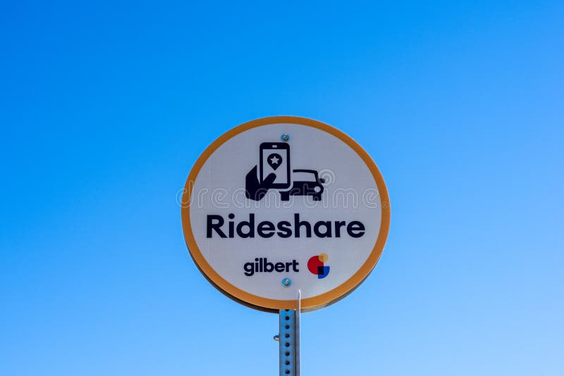 Rideshare Sign in Gilbert Arizona Editorial Stock Image - Image of ...