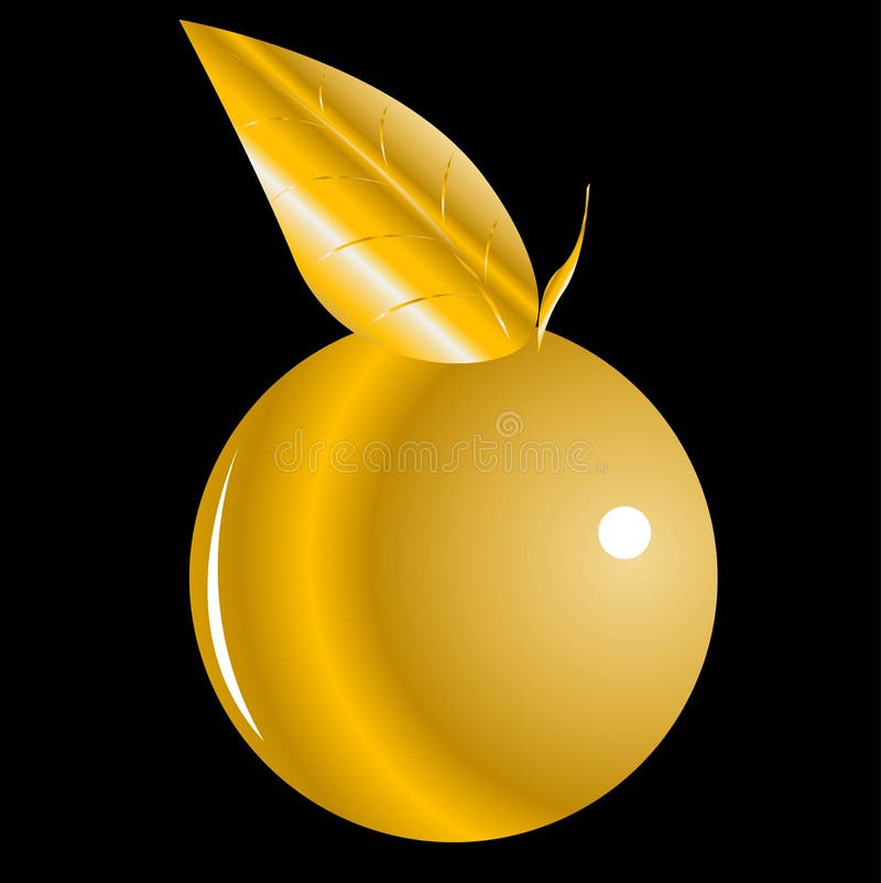 Gilded apple stock vector. Illustration of gold, tree - 11383637