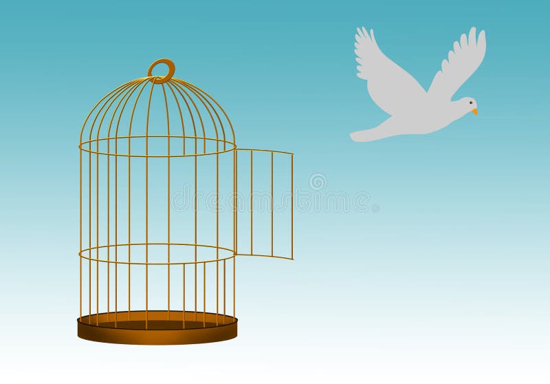Gilded Cage Escape Concept, Freedom Metaphor Stock Illustration ...