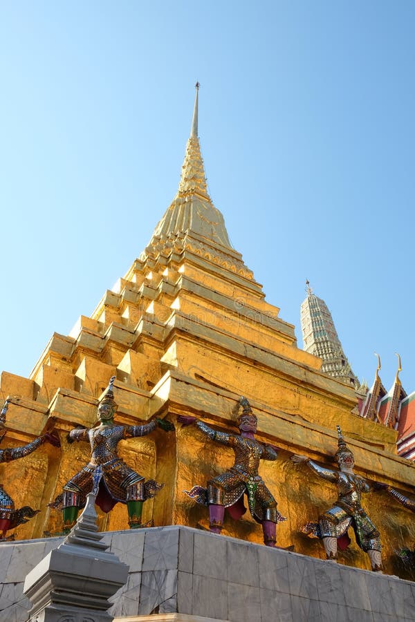 Gilded Conical Tower on the Territory of a Buddhist Temple in Bangkok ...
