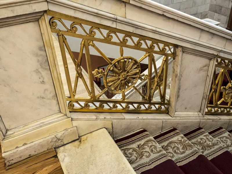 Decorative Grating of the Stairs in the Opera House Stock Image - Image ...
