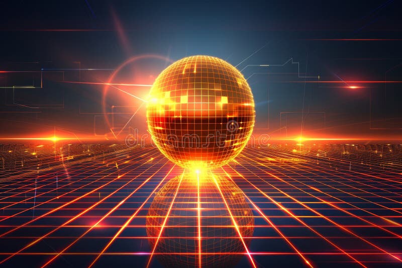 Gilded Disco Ball Shines on Radiant Abstract Background Creating a ...