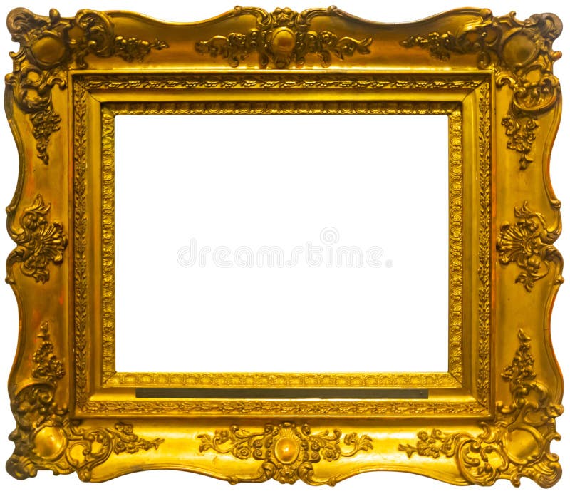 Gilded Picture Frame Isolated on White Background Stock Photo - Image ...