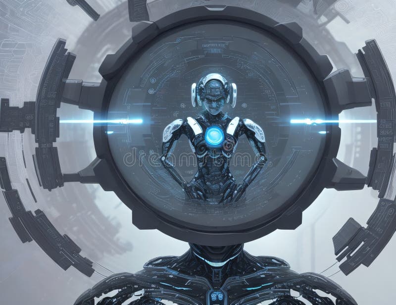 The Gilded Future: a 3D Rendered Robotic Cyborg, Embodiment of ...