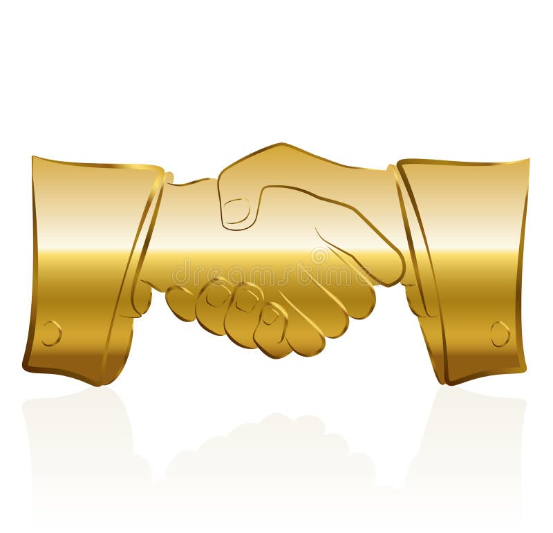 Gilded hand иллюстрация вектора. иллюстрации насчитывающей рукопожатие ...
