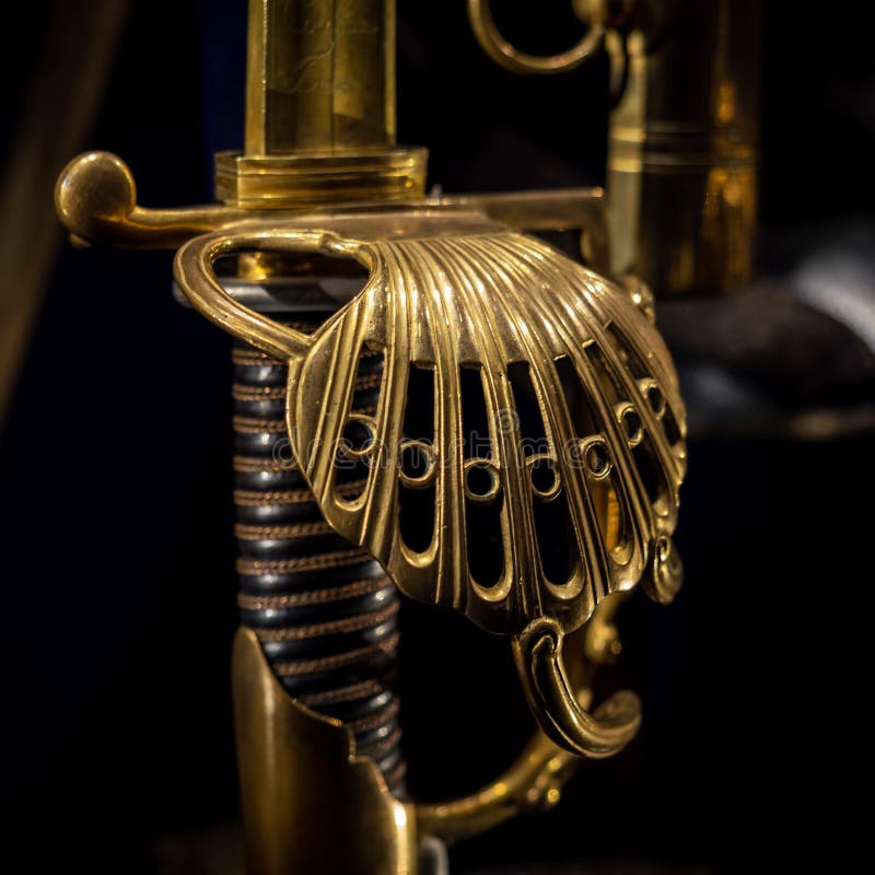 Gilded Hilt of a Knight`s Sword, Museum Antiquity Editorial Photo ...