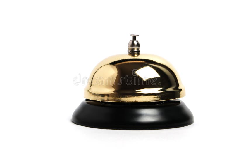 Gilded Hotel Service Bell on a White Background, Isolate Stock Image ...