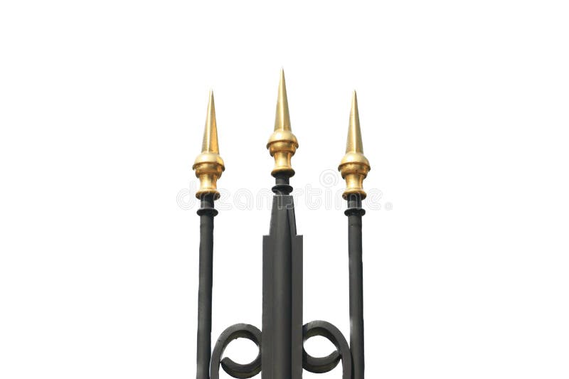 Gilded iron spikes stock photo. Image of metal, gate - 284905402