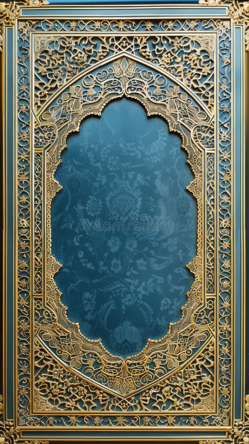 Gilded Islamic Photo Frames with Arabesque Patterns Stock Illustration ...