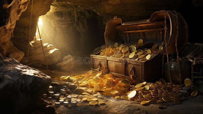 Gilded Secrets of the Pirates Lair Stock Illustration - Illustration of ...
