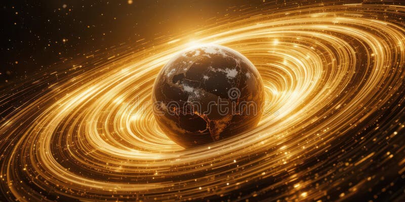 Gilded Spacetime Earth S Gravity Creating a Vortex an Implied Emission ...