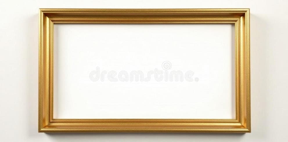 Gilded Square Frame, Pristine White Background, Modern, Shape, Art ...