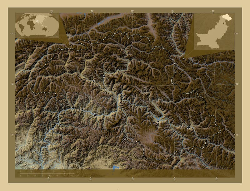 Gilgit-Baltistan, Pakistan. Physical. Major Cities Stock Illustration ...