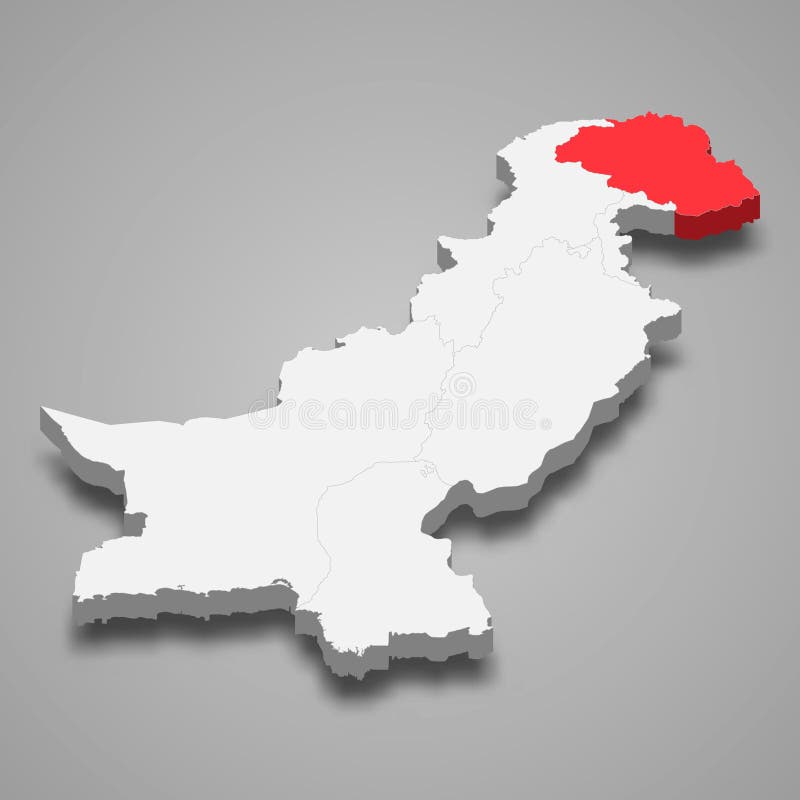 Gilgit-Baltistan State Location within Pakistan 3d Imap Stock Vector ...