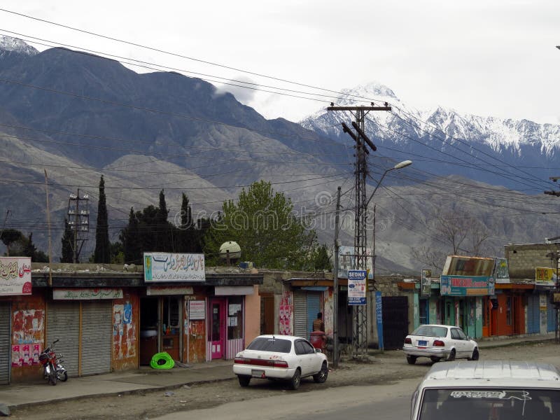 Main Street of Gilgit, District Capital of Gilgit-Baltistan, Pakistan ...
