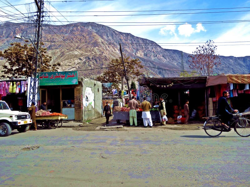 Main Street of Gilgit, District Capital of Gilgit-Baltistan, Pakistan ...