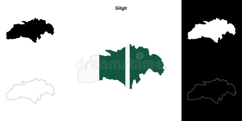 Gilgit outline map stock vector. Illustration of icon - 371578054