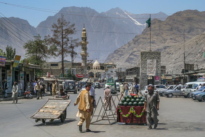 Gilgit town editorial stock photo. Image of mosque, adventure - 61781043