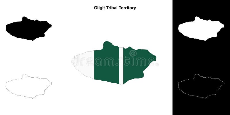 Gilgit Tribal Territory Outline Map Stock Vector - Illustration of ...