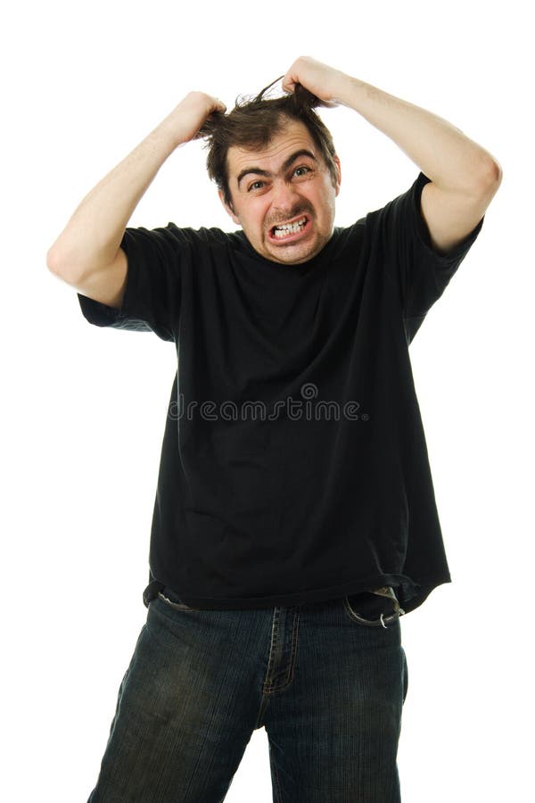 Gillend Van Wanhoop Een Mens Stock Afbeelding - Image of depressie ...