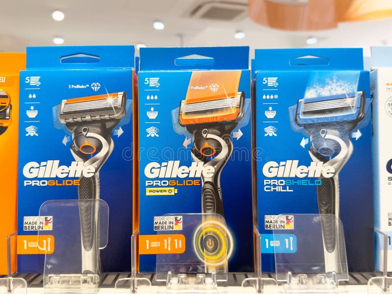 Gillette Proglide Razors Display on Store Shelf with Packaging Details ...