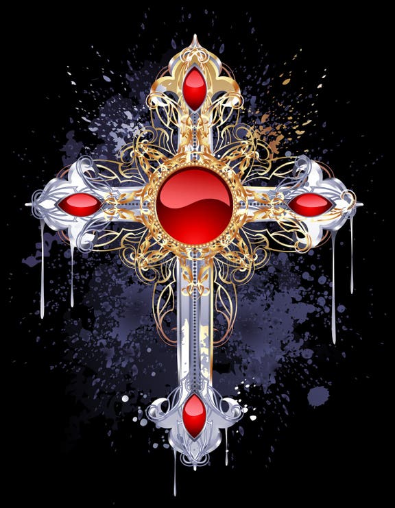 Gilt cross stock vector. Illustration of goldplated, paint - 28599345