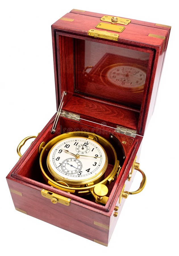 Gimbaled Deck Watch Chronometer in Original Box. Stock Photo - Image of ...