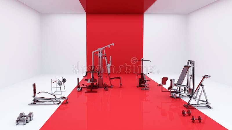 Gimnasio rojo y blanco stock de ilustración. Ilustración de vida - 31663176