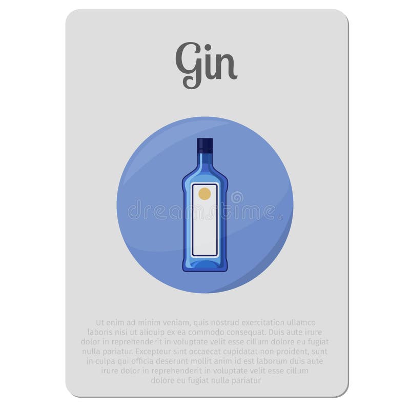 Gin Alcohol Sticker with Bottle Stock Vector - Illustration of liquid ...