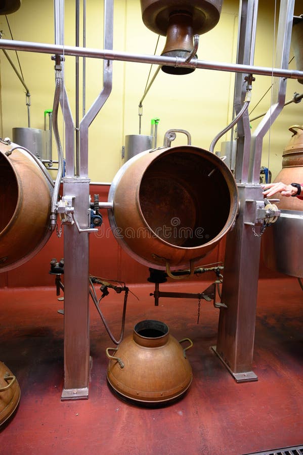 Gin Distillation Process in Copper Tanks in Spanish Bodega Stock Image ...