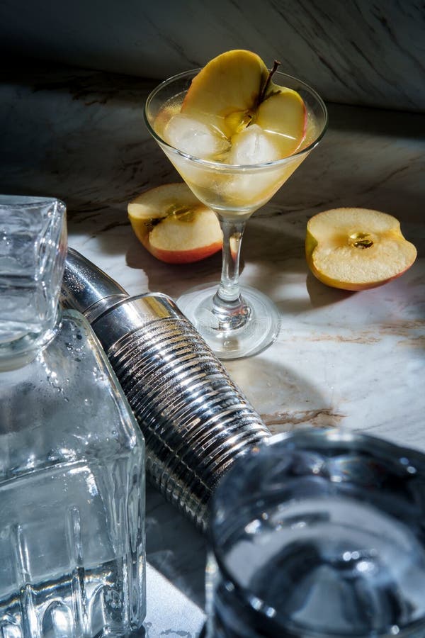 Gin Appletini Cocktail stock photo. Image of alcohol - 192599090