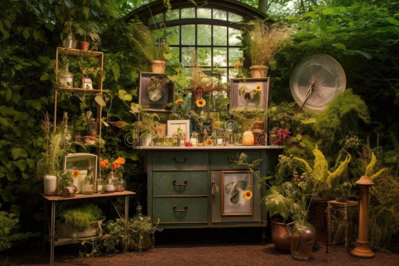 Gin Cocktail Station with Garden-inspired Signs Stock Photo - Image of ...