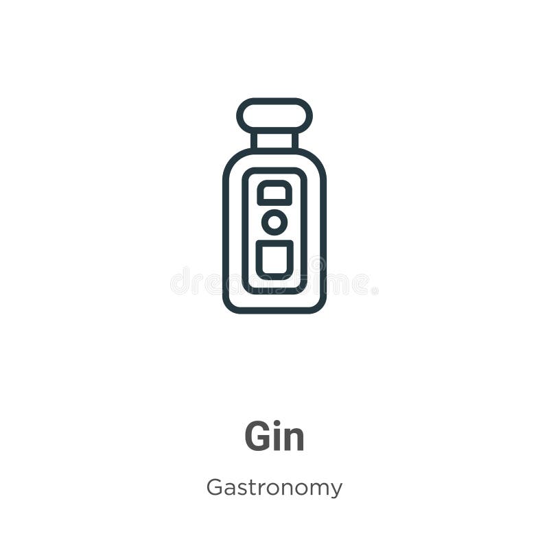 Gin Outline Vector Icon. Thin Line Black Gin Icon, Flat Vector Simple ...