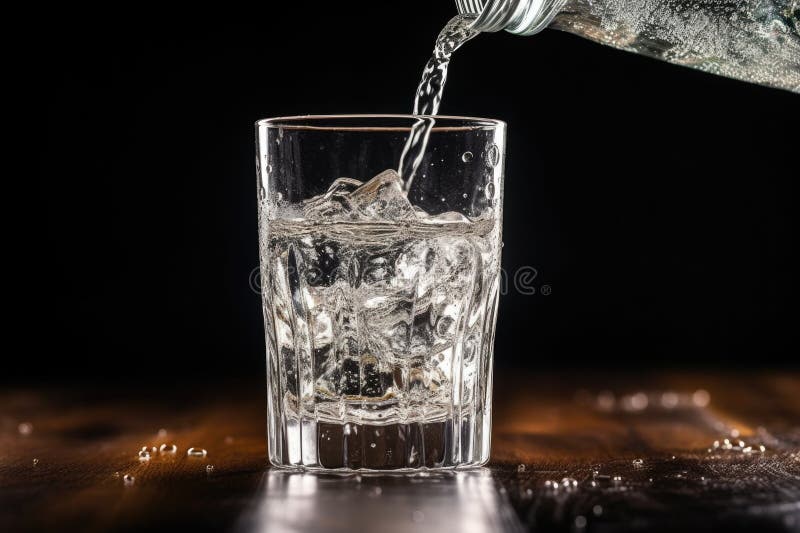 Gin Pouring into a Glass with Tonic Water Splashing Stock Photo - Image ...