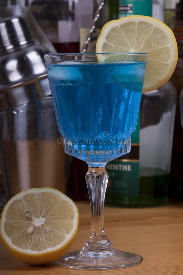 Gin & tonic blue stock photo. Image of glass, alcohol - 18480046
