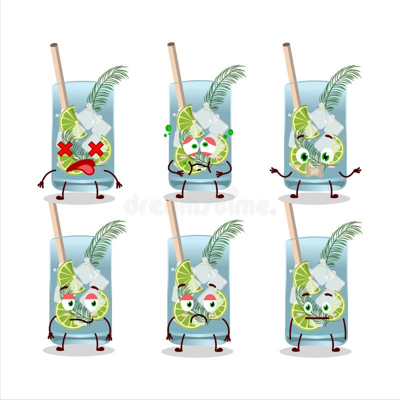 Gin Tonic Cartoon Character with Nope Expression Stock Illustration ...