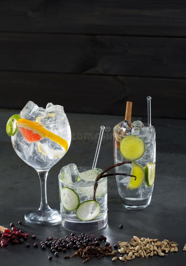 Gin Tonic Cocktail with Spices in Tropical Caribbean Beach Stock Photo ...