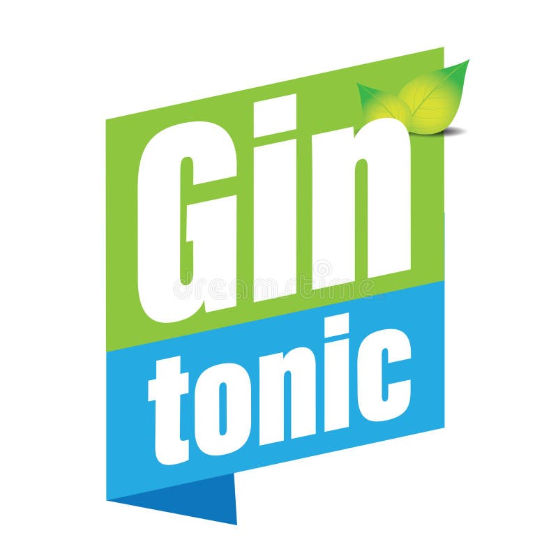 Gin Tonic Drink Sign Lettering Stock Illustration - Illustration of ...
