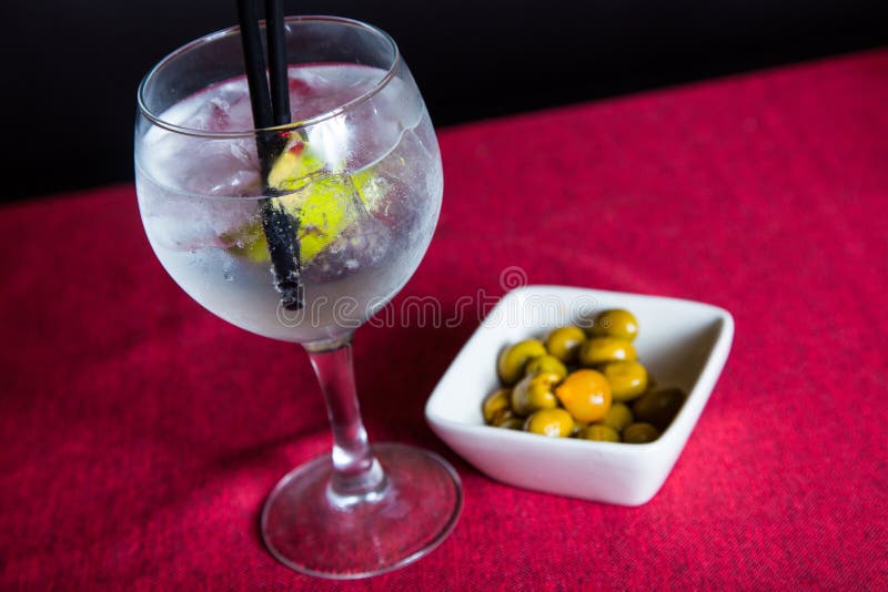 Gin and Tonic Served in a Balloon Glass Stock Photo - Image of taste ...