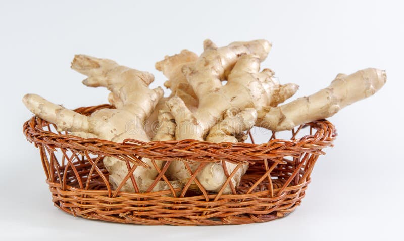 Ginger in a basket stock photo. Image of healthy, medicative - 84475556
