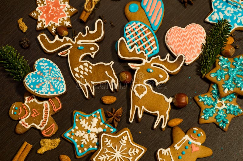 Ginger Biscuits in the Shape of Moose Stock Image - Image of moose ...