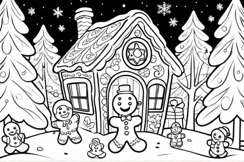 A Ginger Bread Man in Front of a House at 21-11-2024 Stock Illustration ...