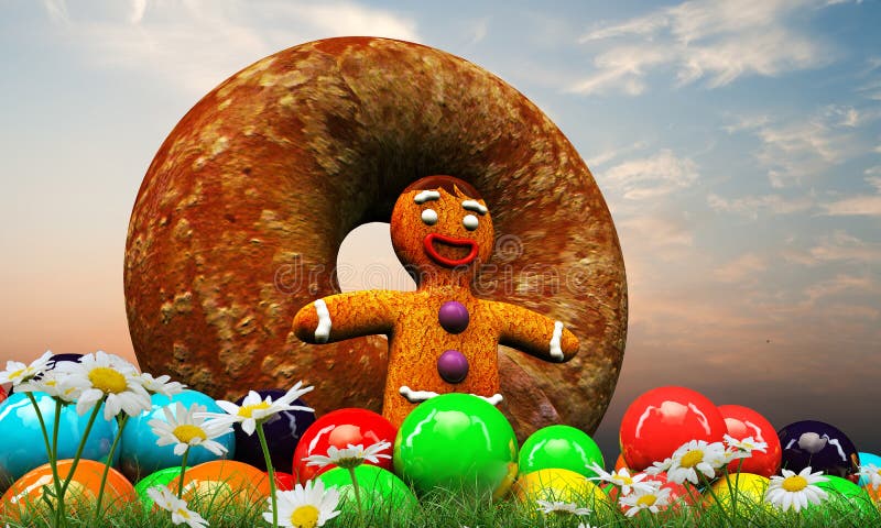 Ginger bread man stock illustration. Illustration of happy - 35784681